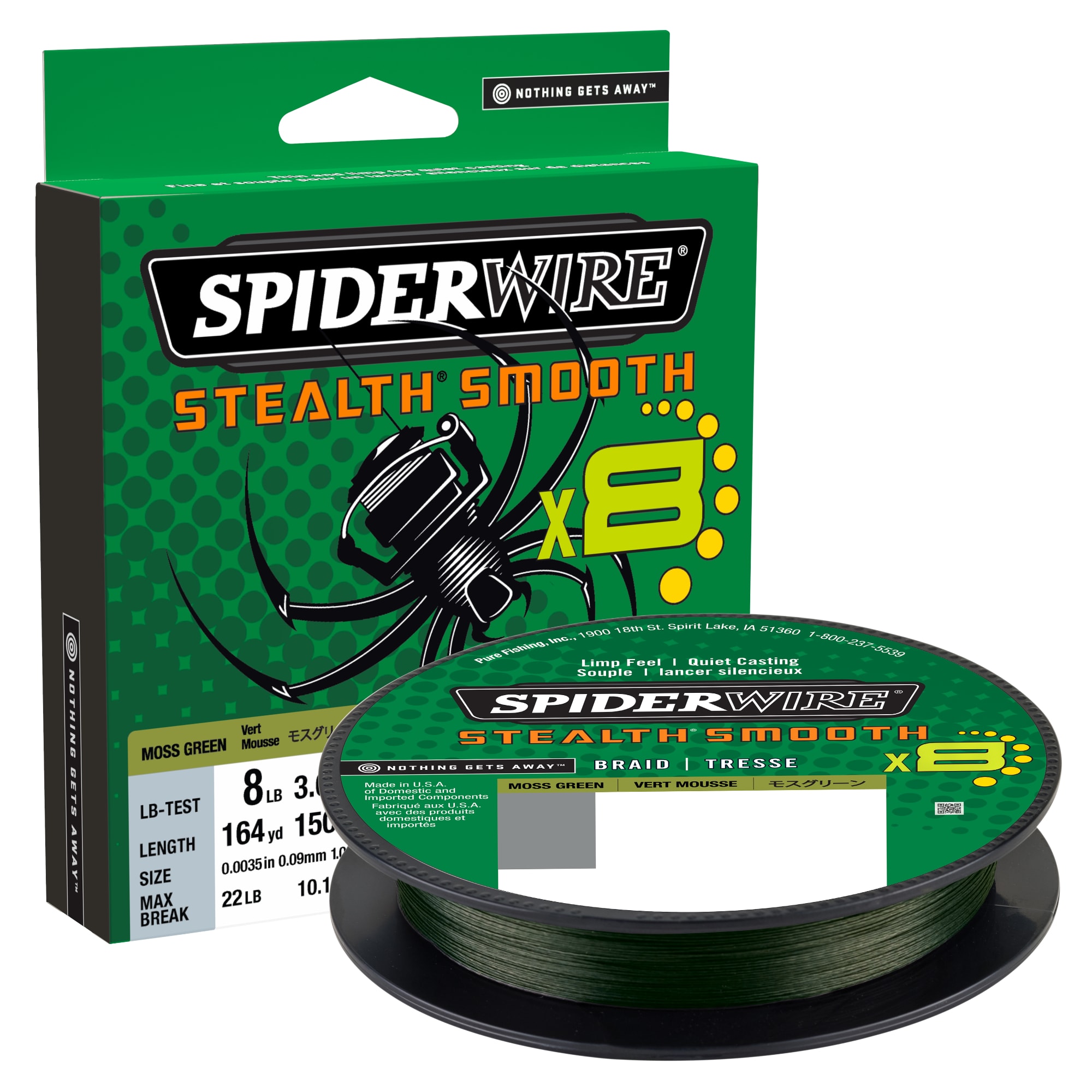 Spiderwire Stealth Smooth 8 Moss Green 150m Flätlina - Flätlinor ...